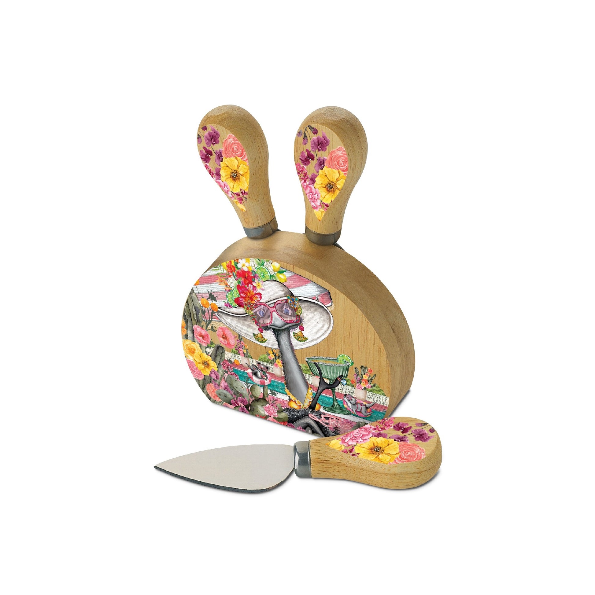 LISA POLLOCK BAMBOO KNIFE BLOCK MARG EMU – King of Gifts